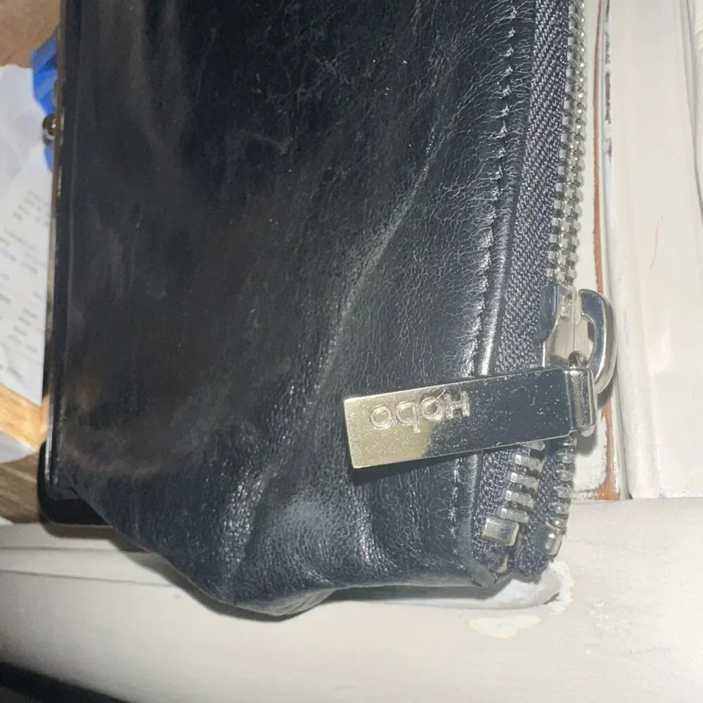 HOBO | Bags | Hobo International Black W Silver Hardware Leather Kiss ...